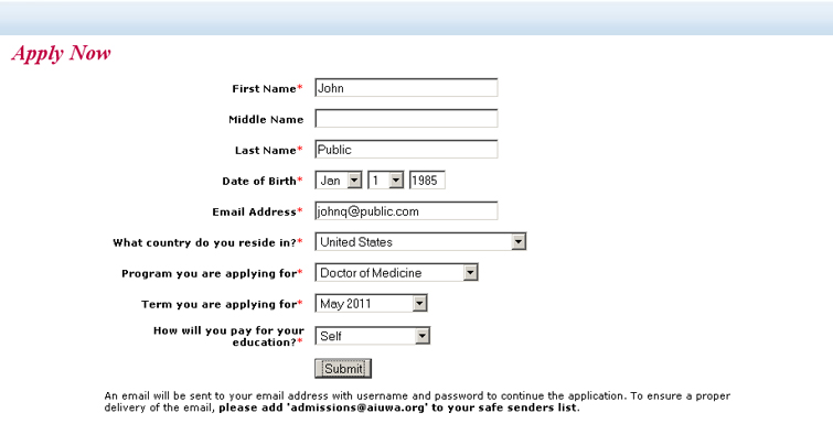 AIUWA :: Instructions for New Applicant